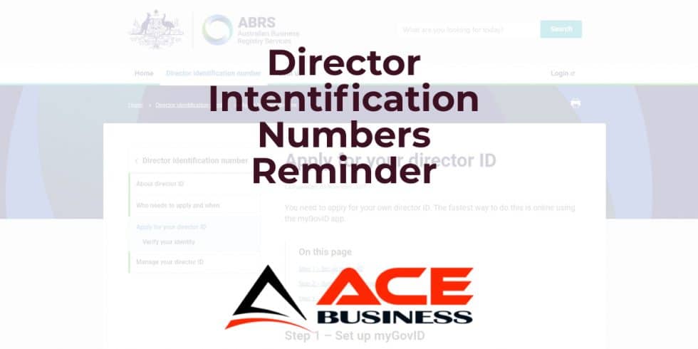 Director ID's reminder - Ace Business